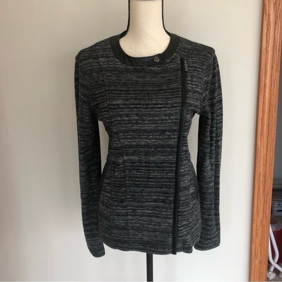 Calvin Klein | Jackets & Coats | Calvin Klein Blackwhite Knit ...